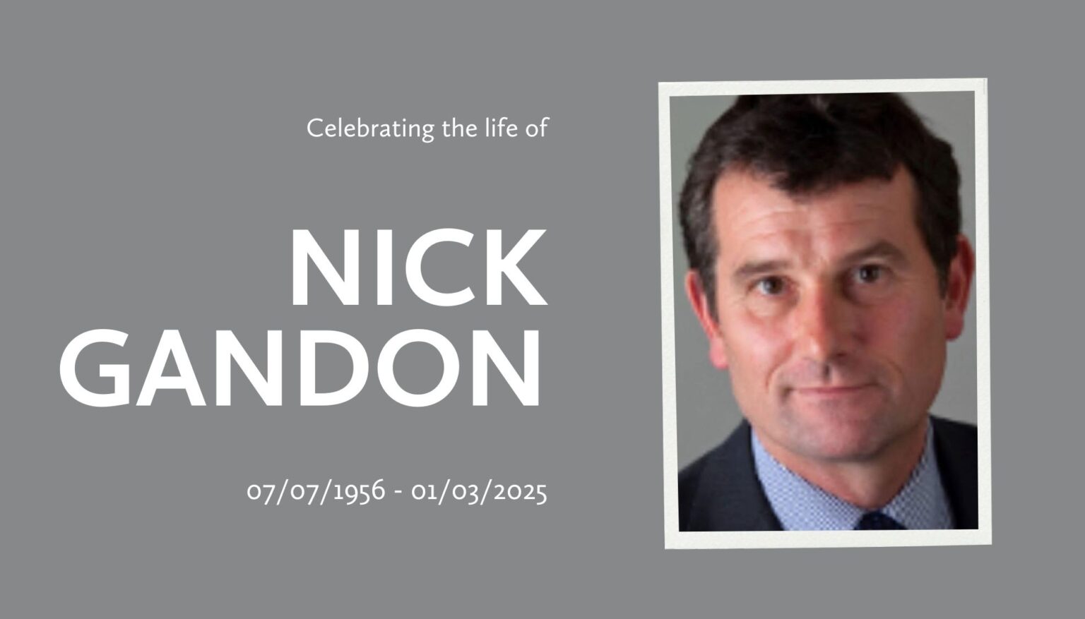 Celebration of the Life of Nick Gandon – The Haileybury Society
